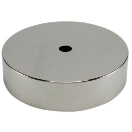 4" Plain Round Lamp Base with Side Hole Steel - Polished Nickel 38-0242-20