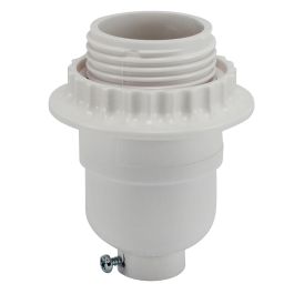 Keyless Phenolic Threaded Socket - with Set Screw-White 40-3879-40